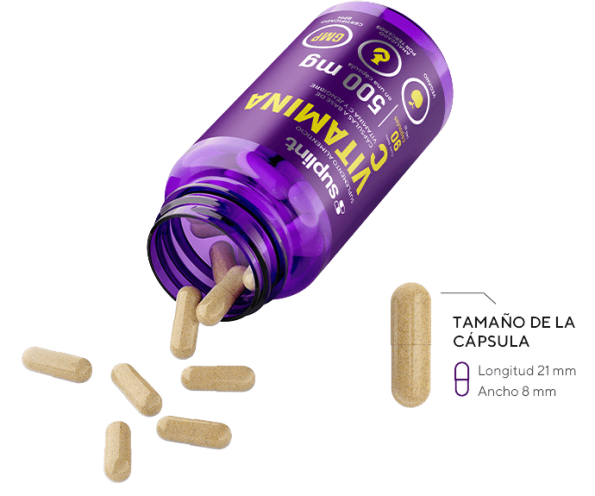 Comprar Vitamina C, 90 cápsulas de 500 mg | Suplint.mx